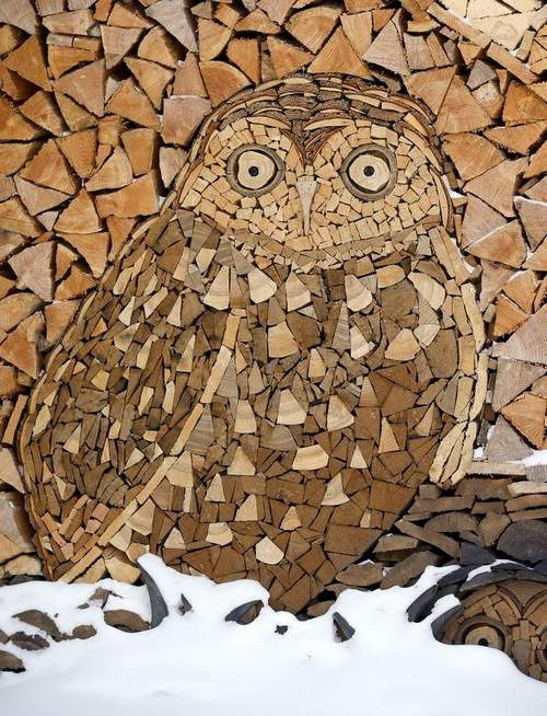 My Owl Barn: Wood Piles Turned Into Art