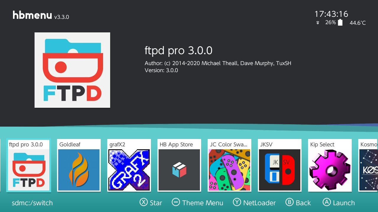 ニンテンドースイッチ 本体とPCをftp接続してSDカードの中身をやりとりする方法(ftpd)