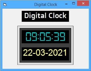How to create digital clock in visual basic 6.0