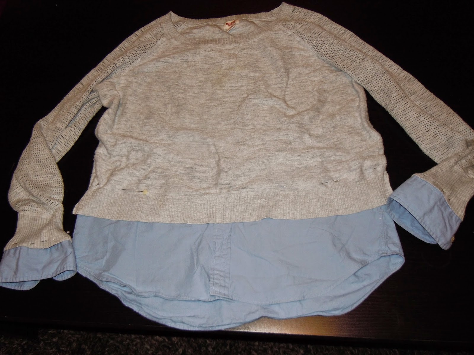 Joanna's Design: TUTORIAL: From stained shirt to new "layered-look" sweater
