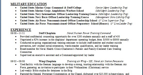 Staff Chaplain Sample Resume Format in Word Free Download