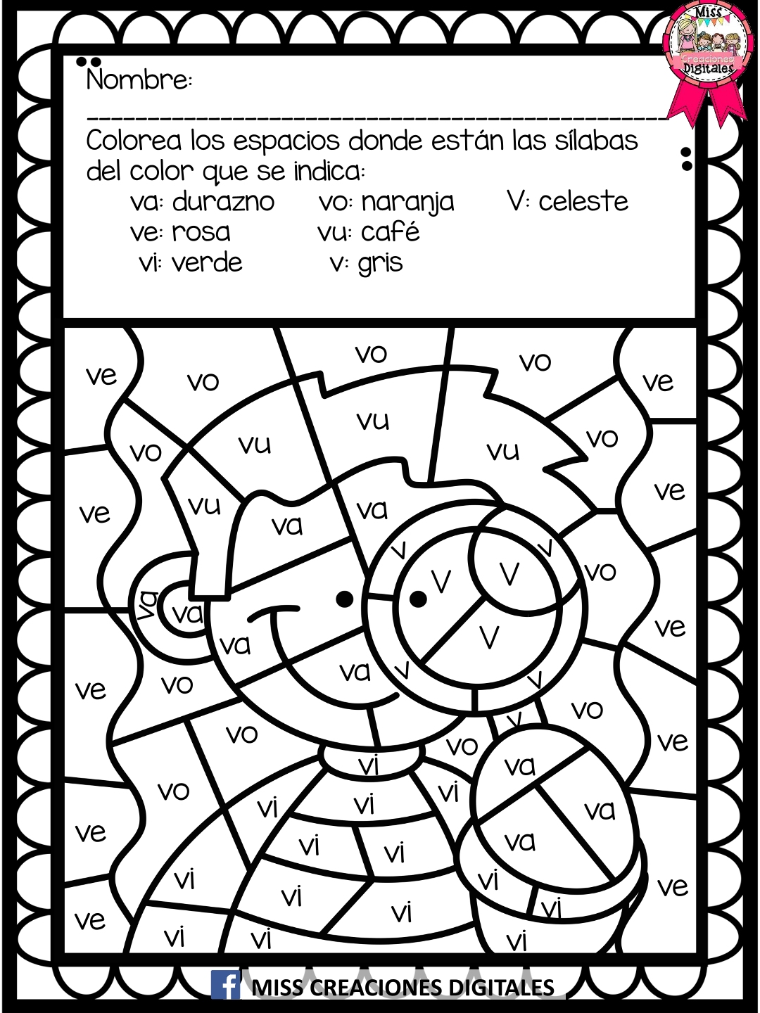 Aprendo Sílabas Coloreando