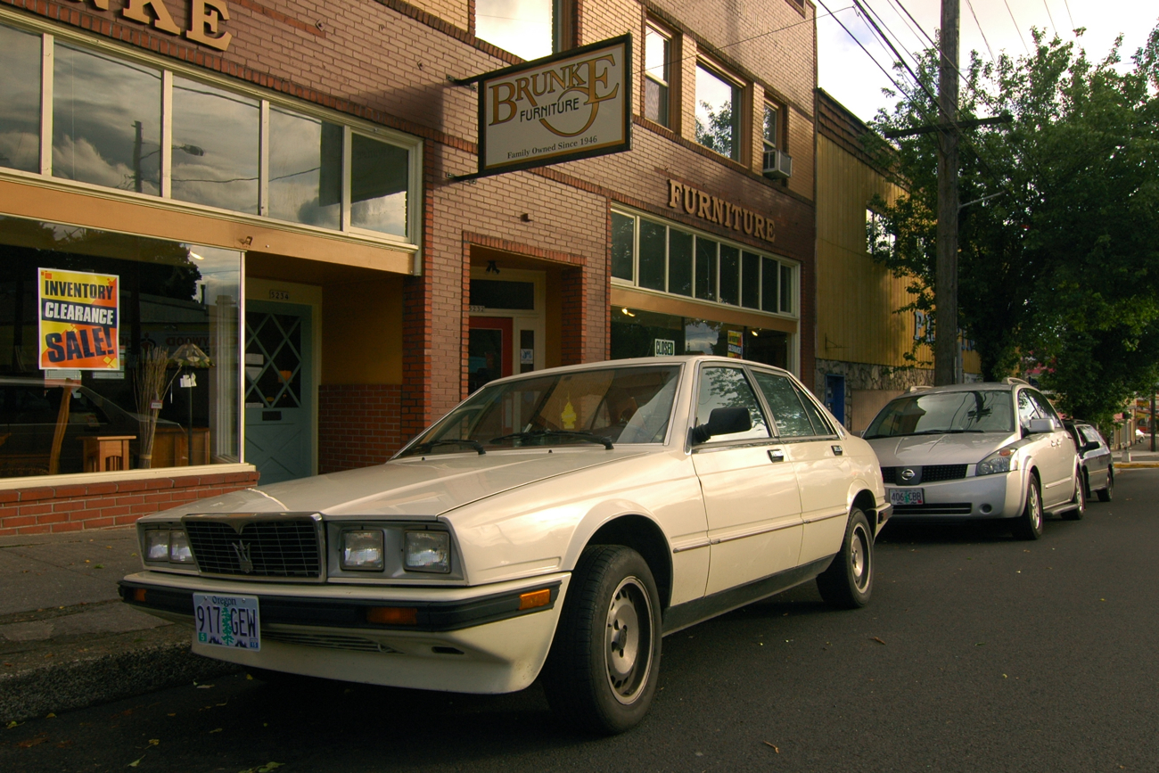 OLD PARKED CARS.: 1985 Maserati 425 Biturbo.