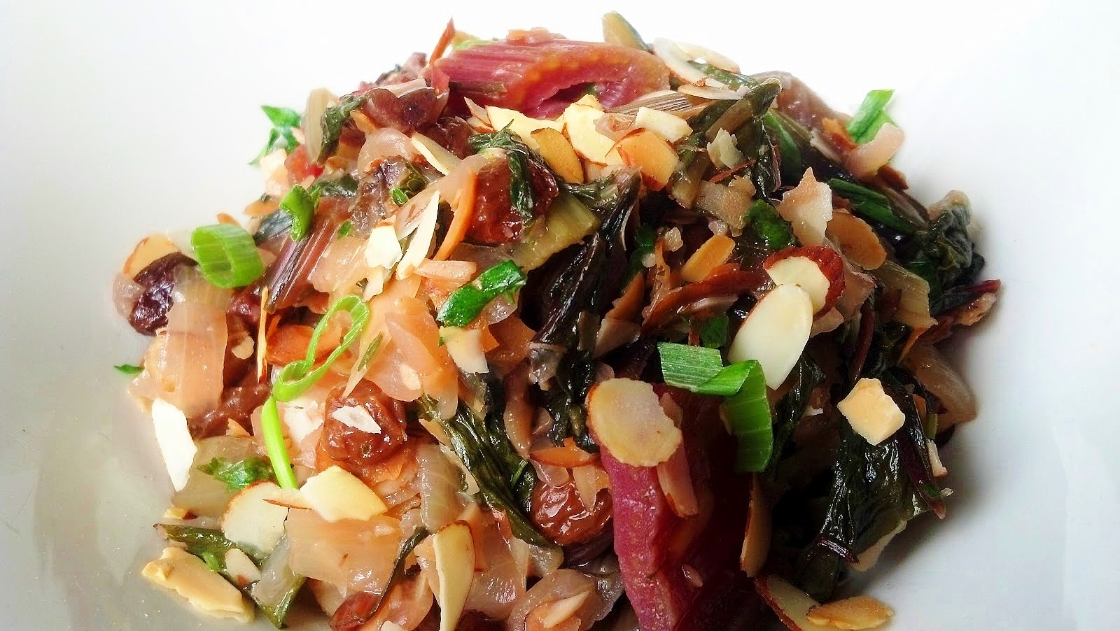 Delessio's Menu Blog: Sauteed Swiss Chard with Raisins and Almonds