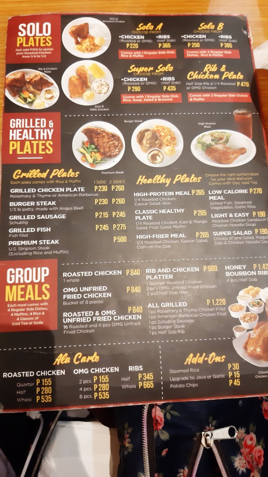 Kenny Rogers CDO menu 2020 in SM Downtown Premier