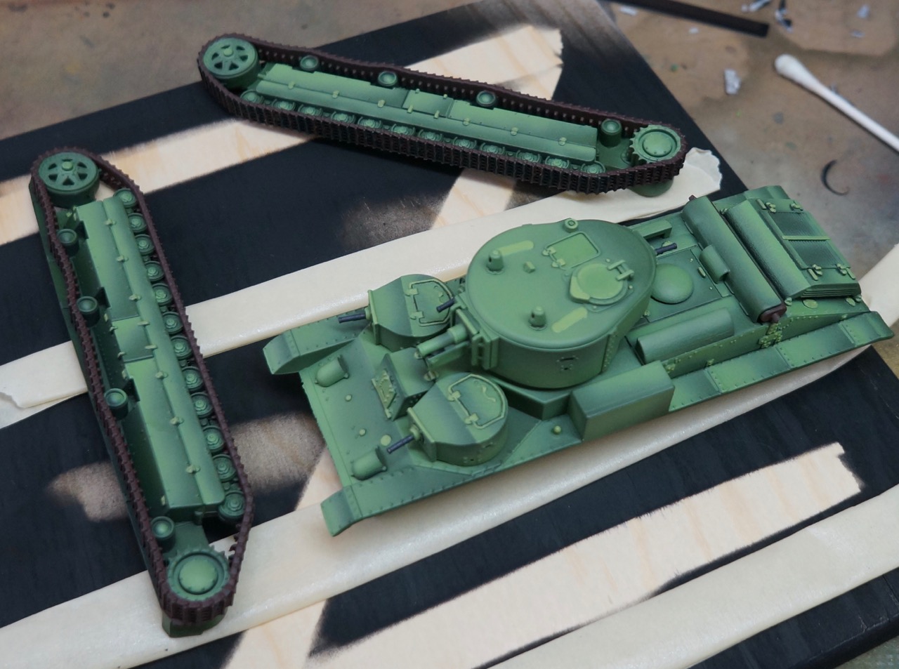 40k Hobby Blog: Pre-Shading Soviet T-28 Tank & Print Line Removal