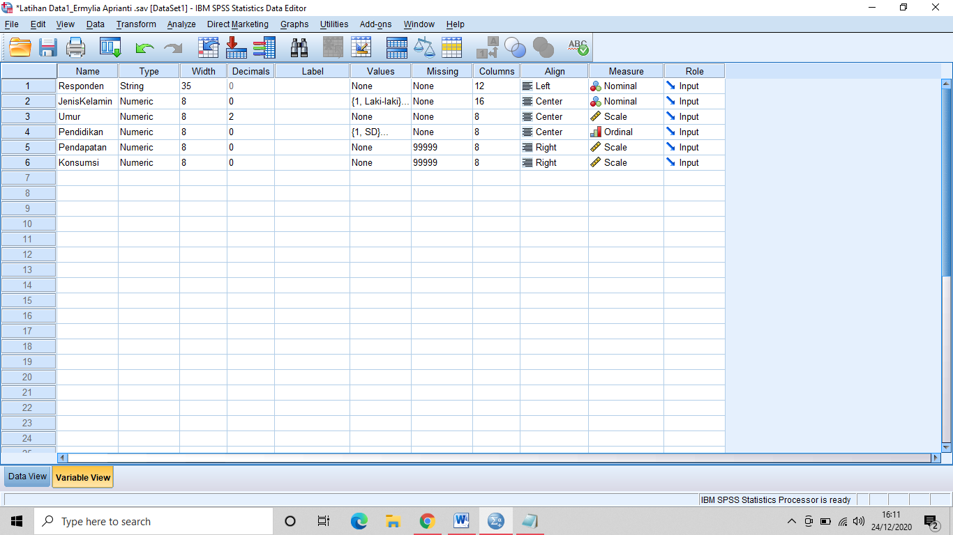 Laporan Praktikum Statistika Deskriptif - SPSS 20
