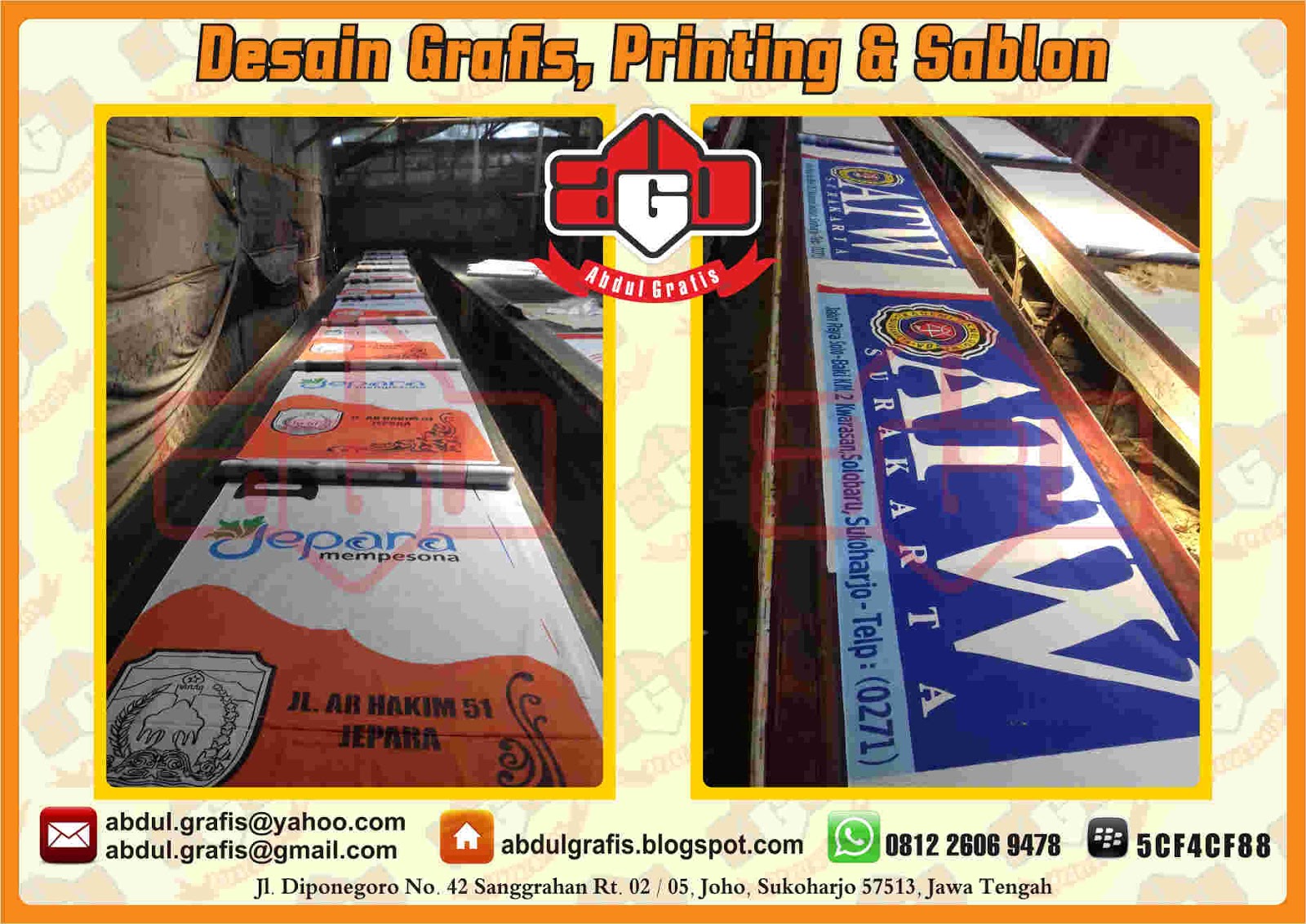 Desain Grafis, Sablon dan Printing: Sablon umbul - umbul kain