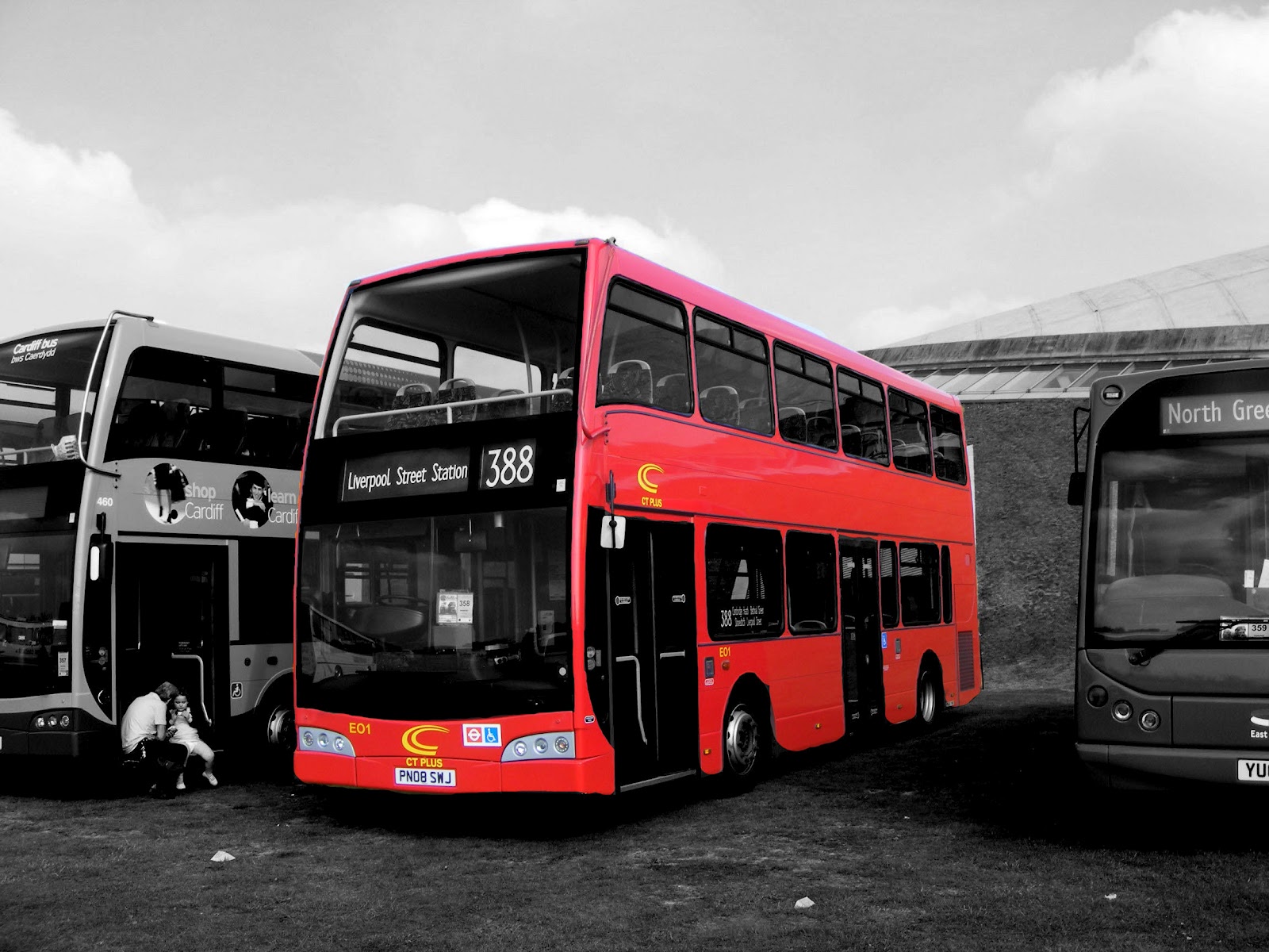London Bus Black and white with Color Photos | Black and White Photography