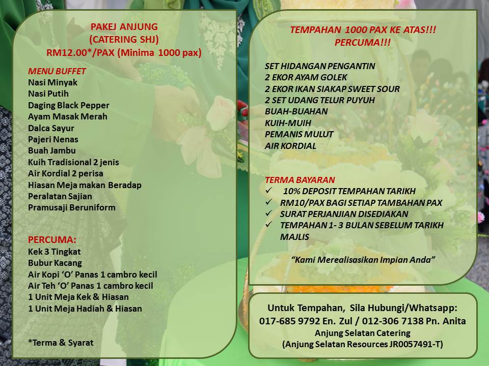PAKEJ KATERING PERKAHWINAN A ~ Pakej Katering Perkahwinan