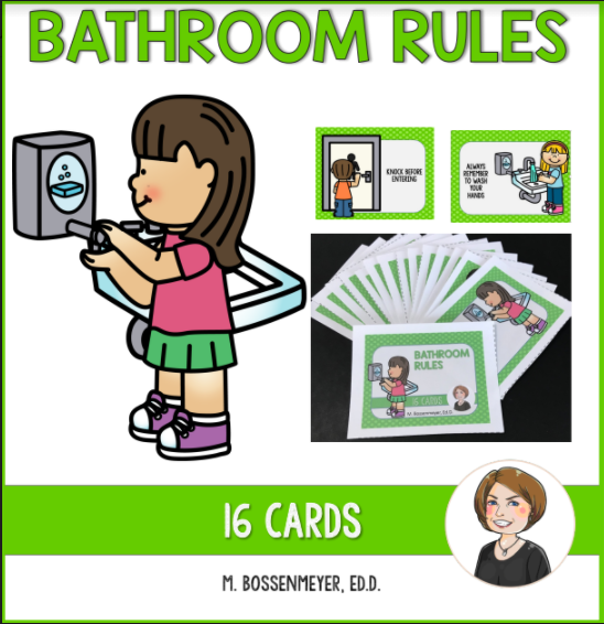 Bathroom Rules Behavior Cards | Peaceful Playgrounds | Recess Doctor Blog