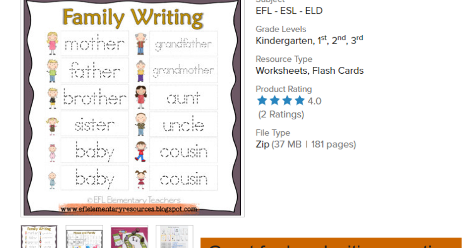 EFL Elementary Teachers: Family adjectives and body parts for ESL