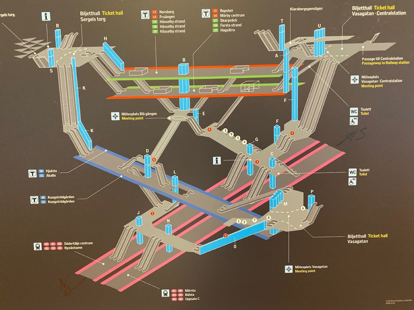Map over Stockholm central station 2022