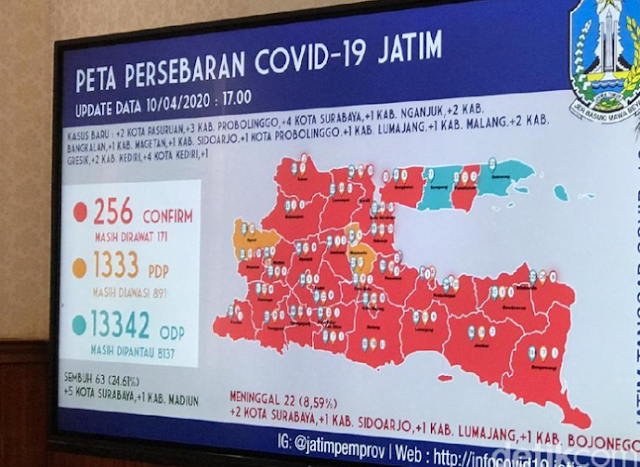 Zona Merah Covid-19 di Jawa Timur Bertambah 4 Jadi 32, Berikut Listnya - Info Magetan