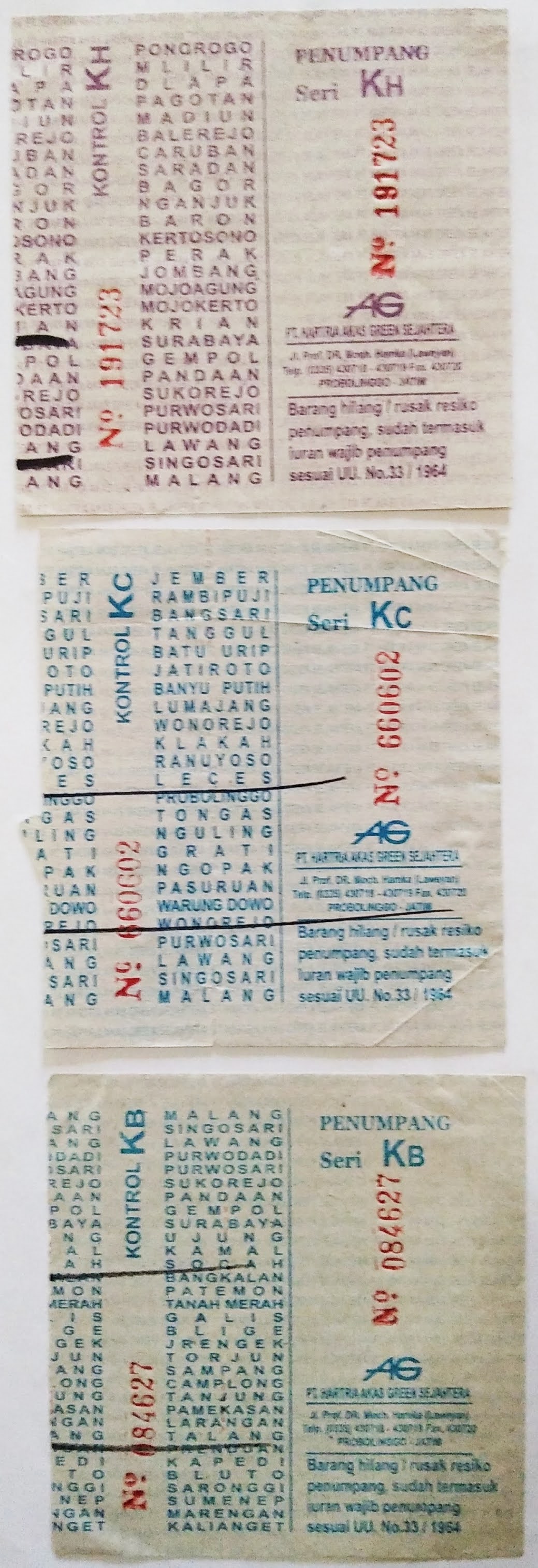 THIS IS BUS HUNTER: BEBERAPA KUMPULAN KARCIS BUS JADUL SAMPE SEKARANG