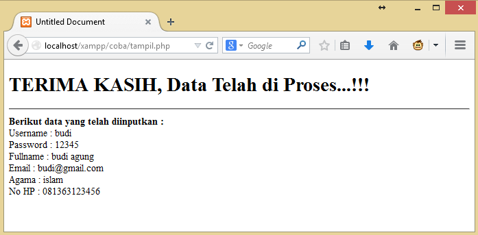 Graha Pengetahuan Membuat Form Input Dengan Php