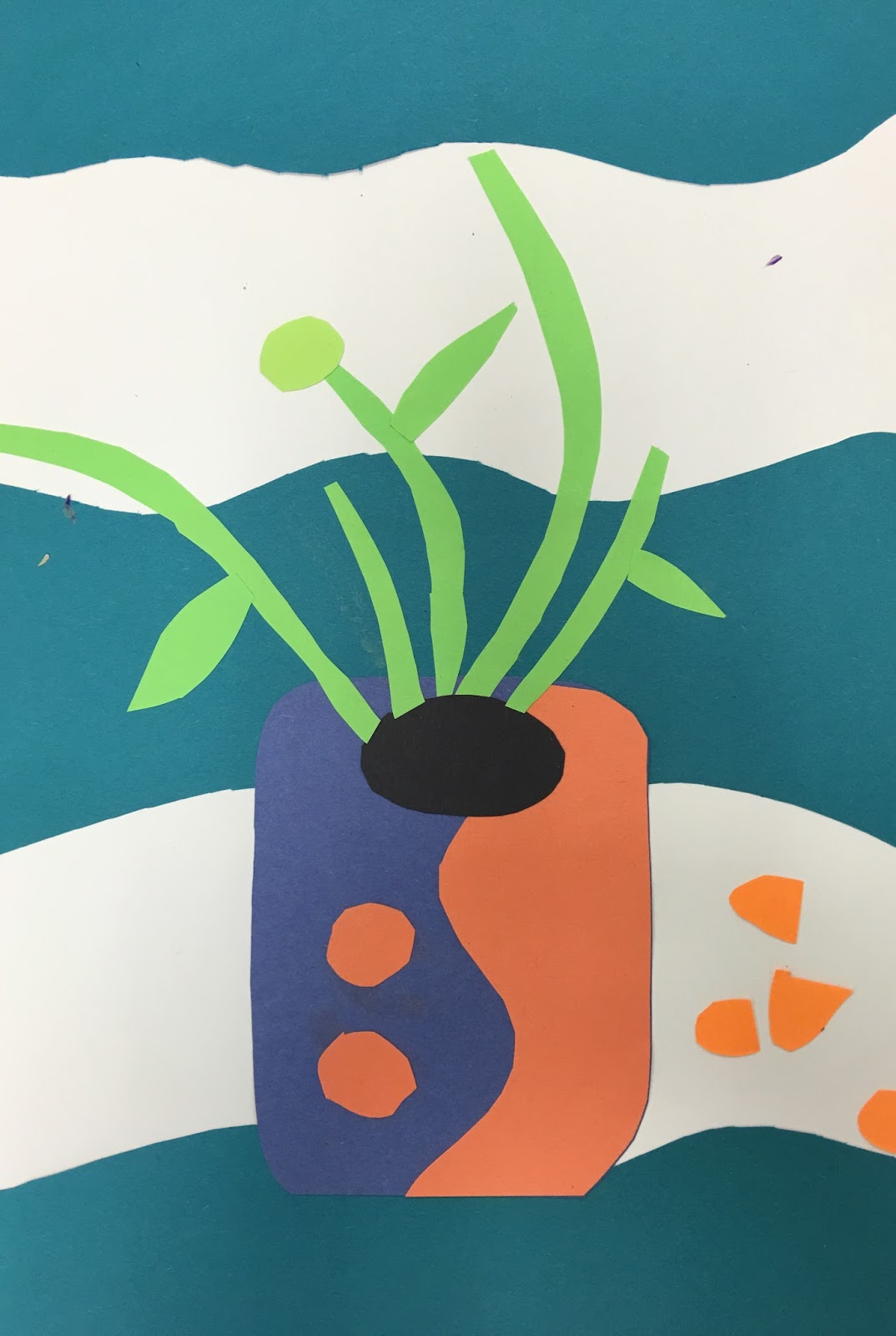 Art Room Blog: 3rd Grade Construction Paper Flower Vase...