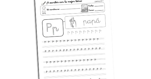 FICHAS DE CALIGRAFÍA | Letra P ~ La Eduteca