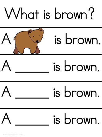 Mrs. Anton's Grade 1 Fun!: Brown Bear Brown Bear Color Word Fun