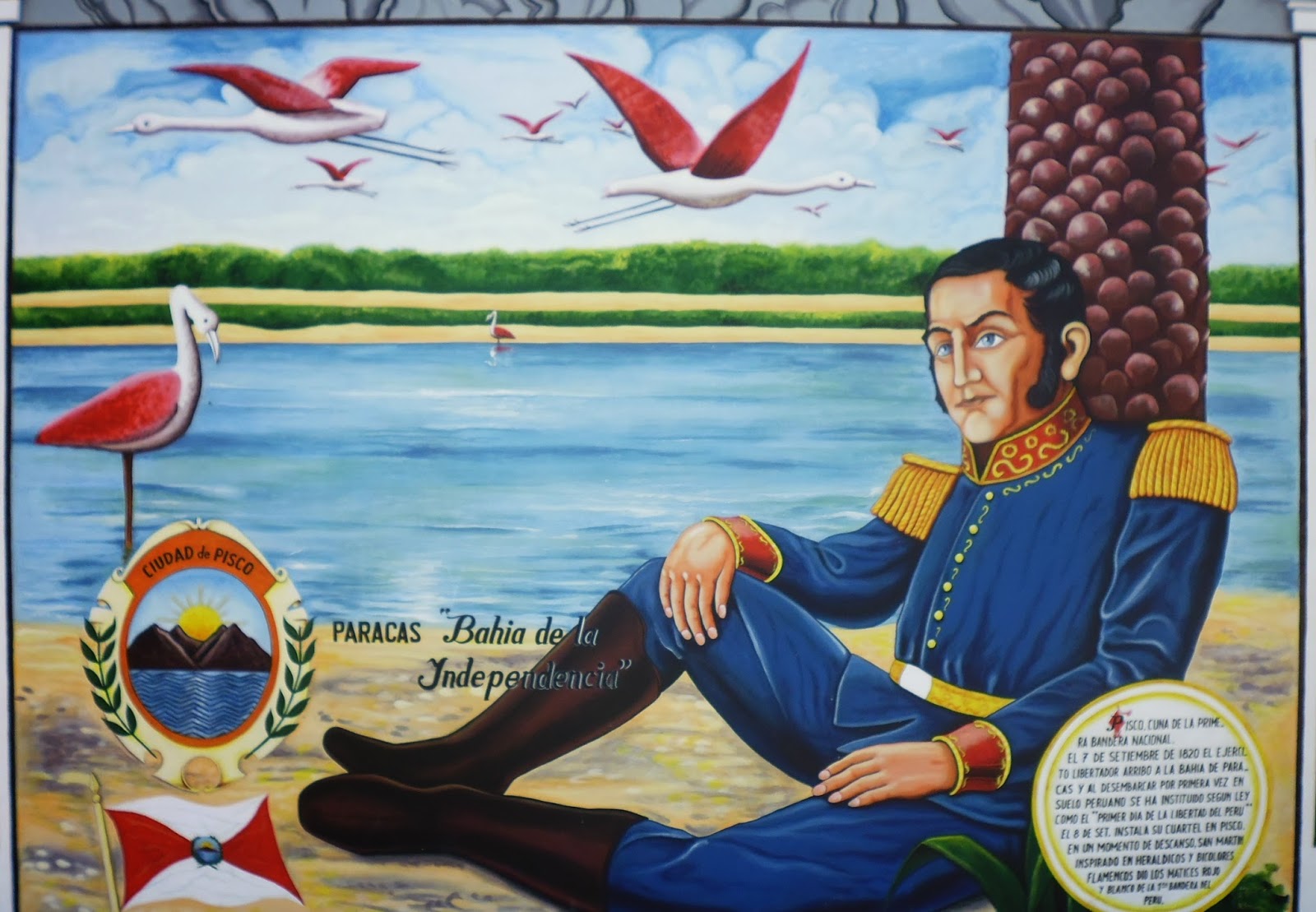 SOLO FOTOS Y DIBUJOS: CREACION DE LA PRIMERA BANDERA DEL PERU