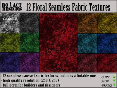 Ro!Act Designs: Ro!Act Designs 12 Seamless Floral Fabric Textures