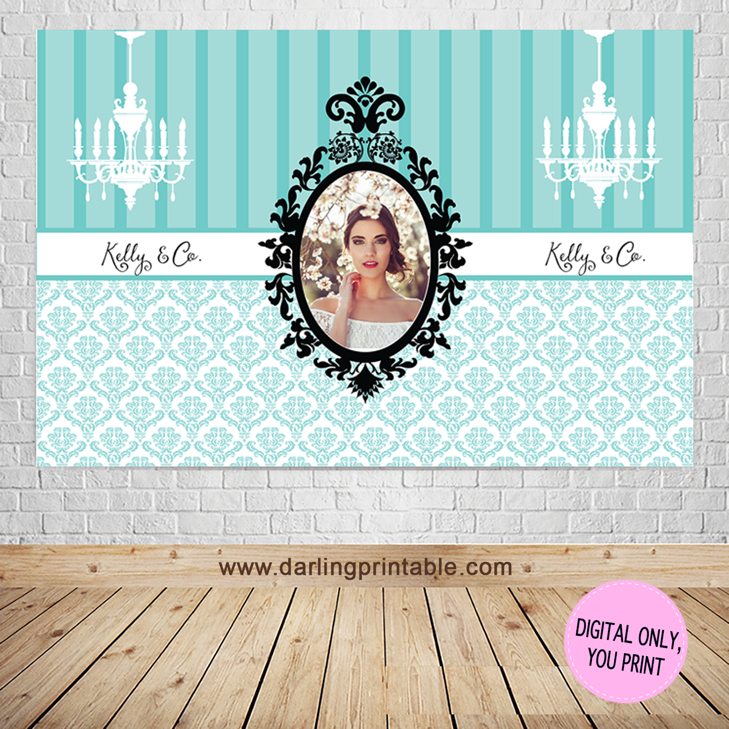 Tiffany Co theme Party Backdrop