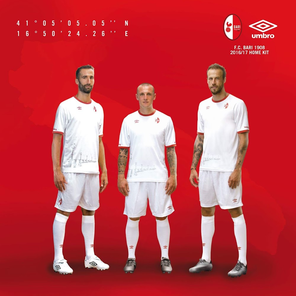 Umbro Bari 16-17 Home, Away and Third Kits Released + New Logo Revealed - Footy Headlines
