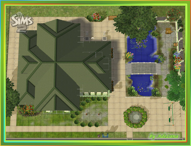 My Sims city block: "Цвета радуги" кафе (The Sims 2)