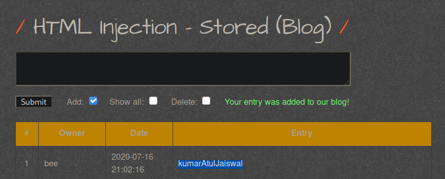 Background concept of HTML Injection