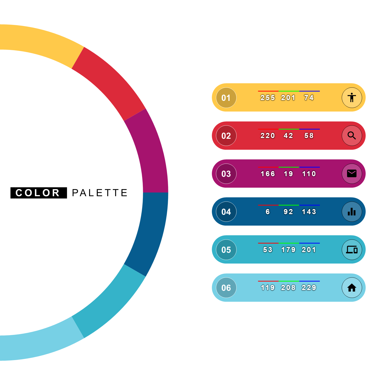 Color Palette 020 - PowerPoint Free