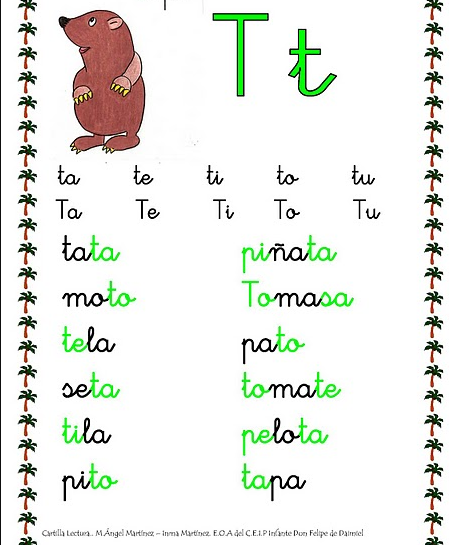 BLOG DE MERCEDES PT: Vamos a leer palabras con T.