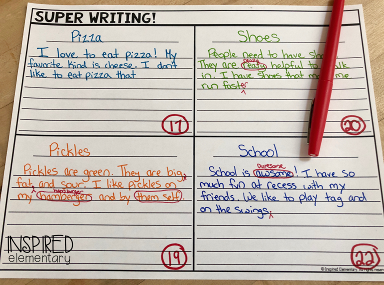 SUPER WRITING! · Inspired Elementary