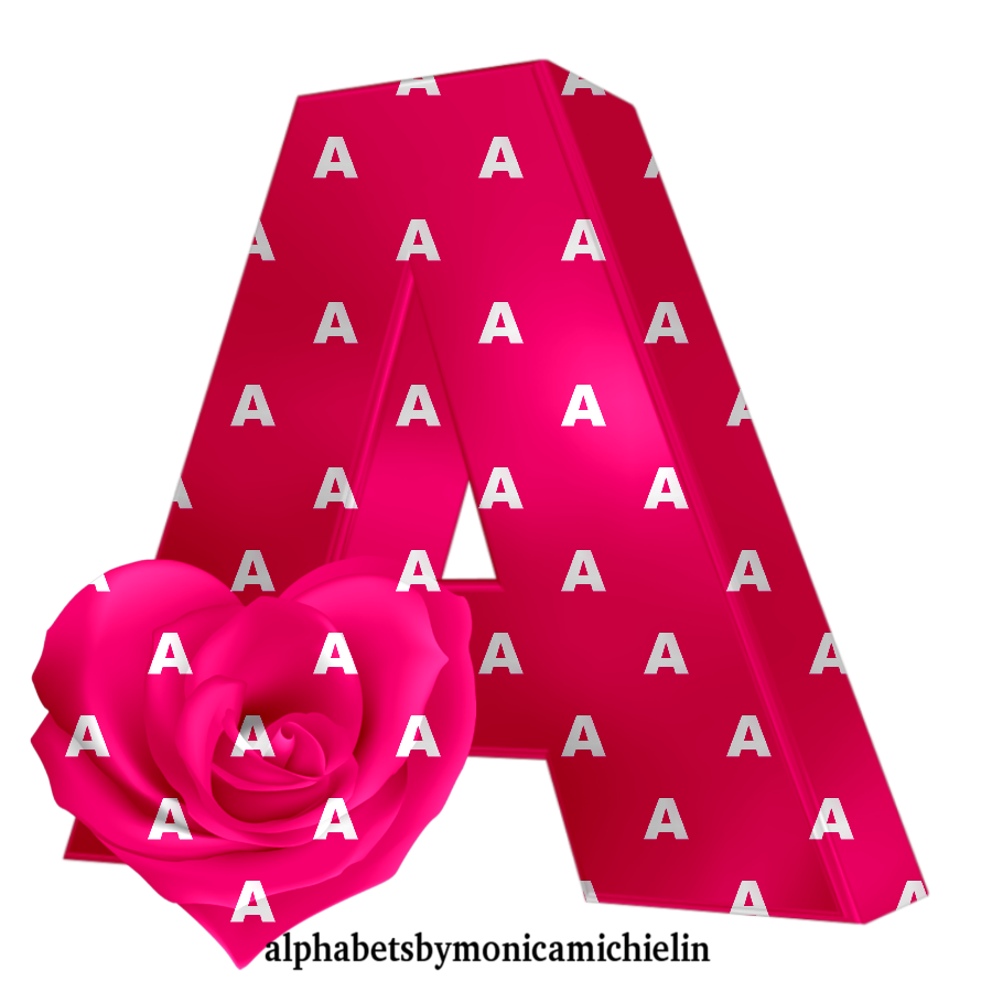 M. Michielin Alphabets: LETTER A FONT PINK HEART ALPHABET AND ICONS PNG