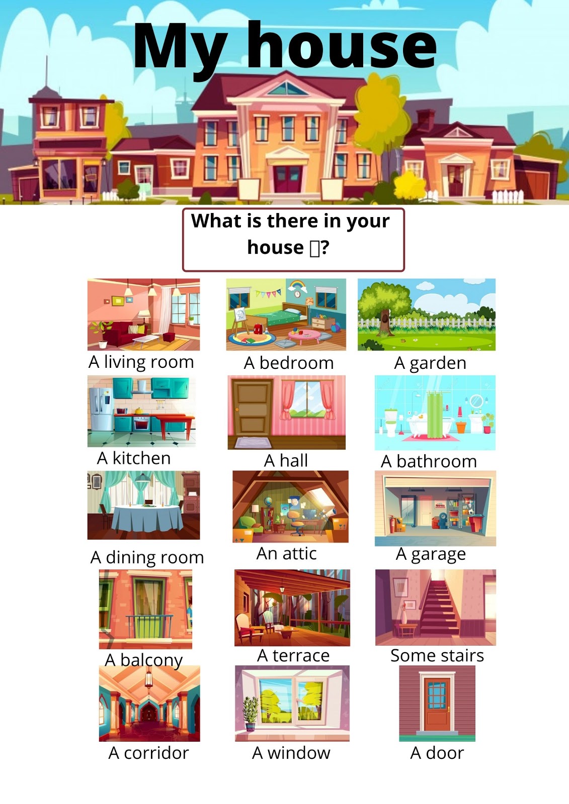 English With Afri: My House. There Is/ There Are