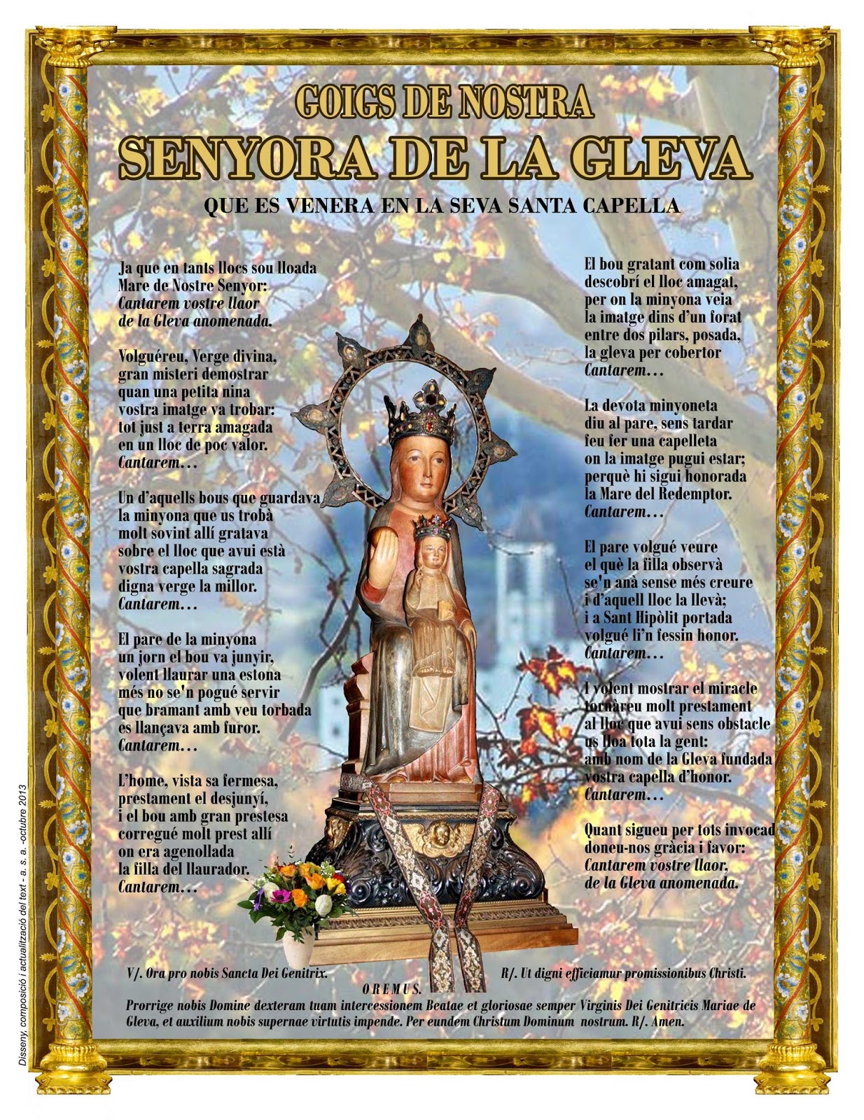 Goigs a la Mare de Déu de la Gleva. Masies de Voltregà (Osona, Barcelona)