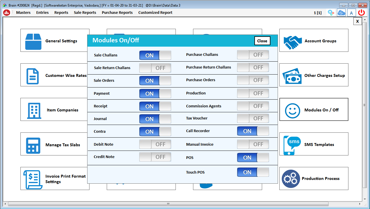 Brain Software Features List ~ Billing Software Guru