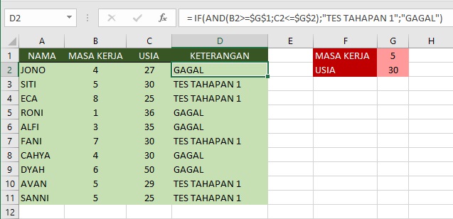Fungsi Logika pada Microsoft Excel