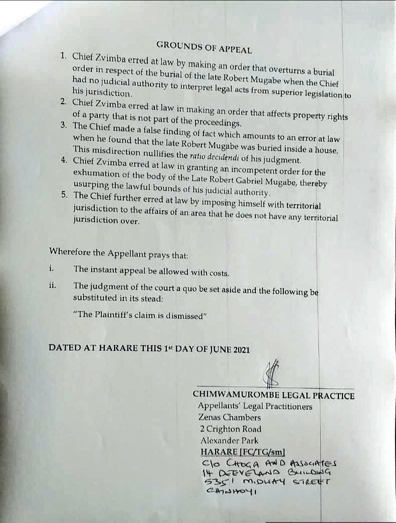 MUGABE CHILDREN DRAG CHIEF ZVIMBA TO COURT newsdzeZimbabweNewsdzeZimbabwe