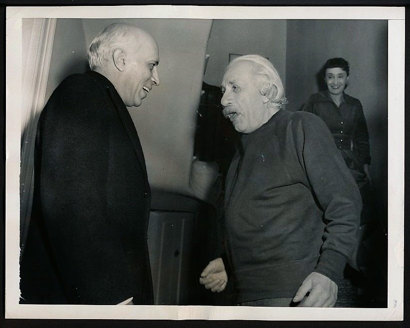 Indian Prime Minister Jawaharlal Nehru with Scientist Albert Einstein ...