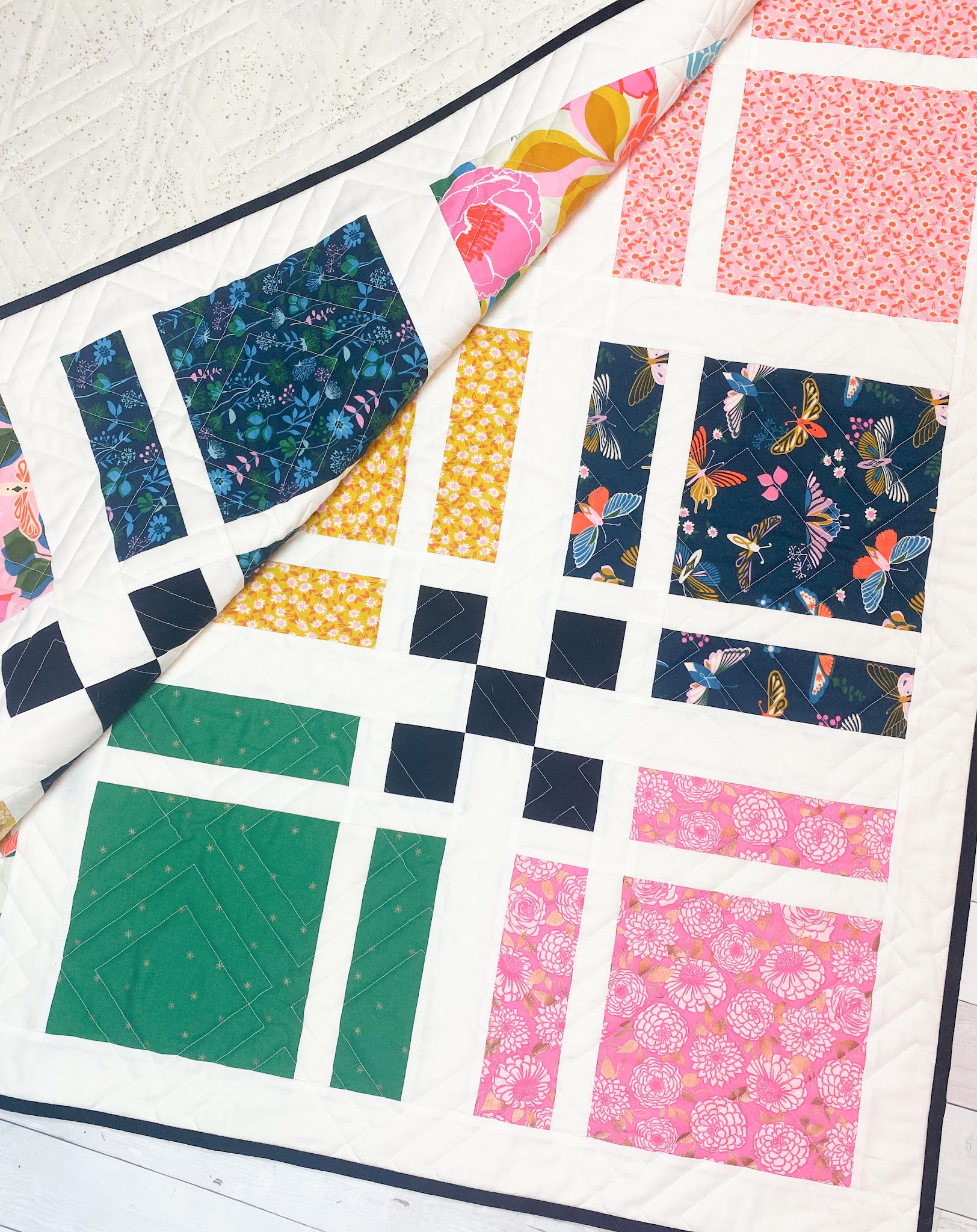 Pieced Just Sew: Stay Square Quilt in Ruby Star Society's Stay Gold