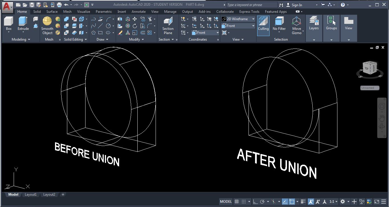 ABOUT UNION COMMAND IN AUTOCAD 3D 2020 WITH PROPERD DEFINITION | ER ...