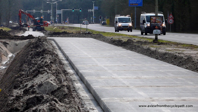 A view from the cycle path: Concrete cycle-paths. Smooth, maintenance ...