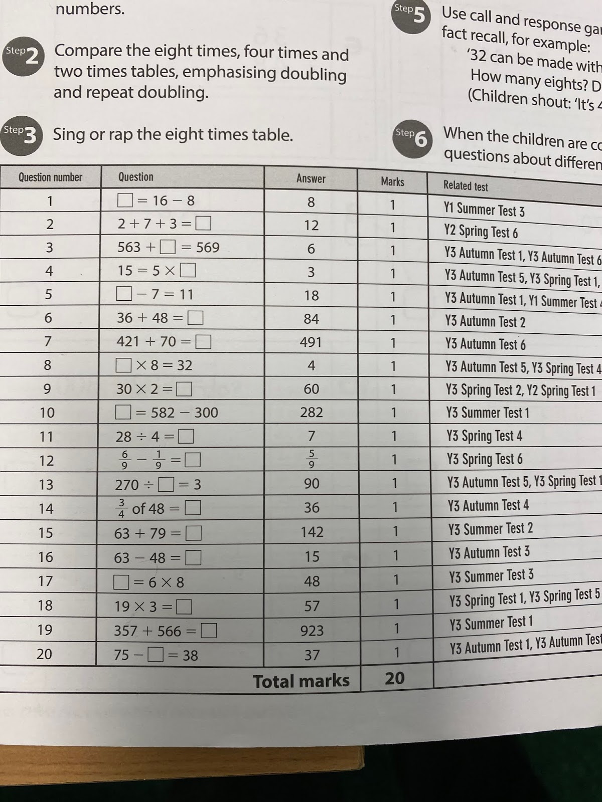 Year 3 Mental Maths Answers year-3-mental-maths-answers