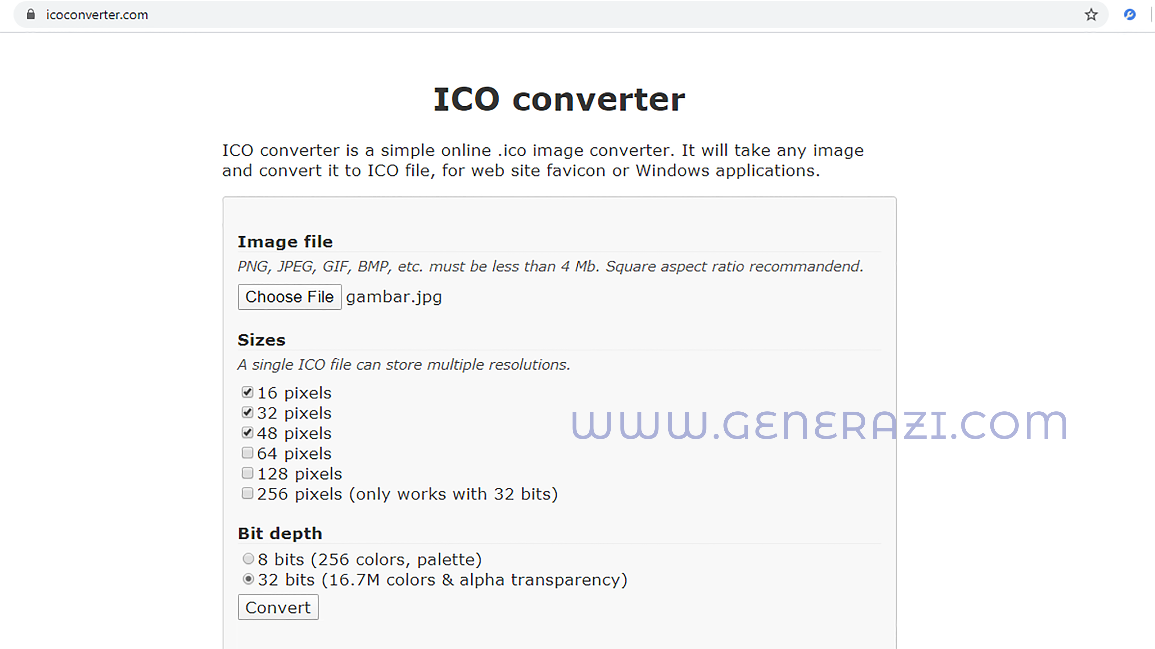 Cara Mengubah Format Gambar Menjadi Icon Secara Online - Generazi