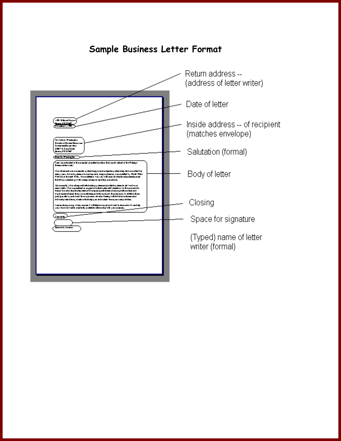 Mla Business Letter Format Example - Birthday Letter