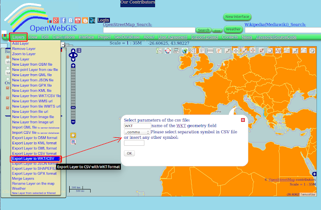 OpenWebGIS is free online GIS: Import/Export of map layers from CSV ...
