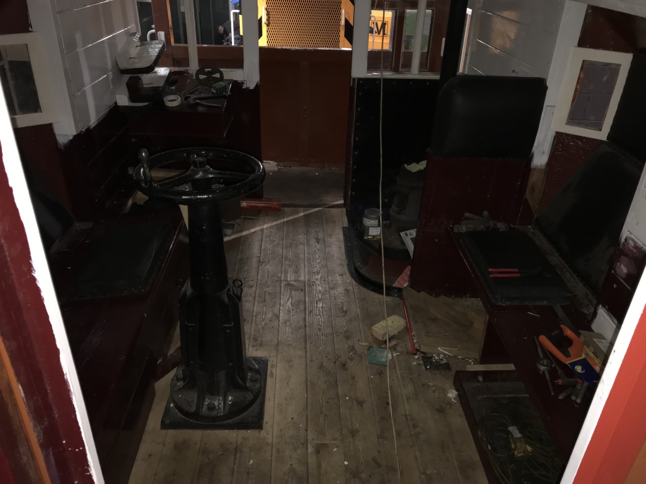 North Tyneside Steam Railway: Brake van interior work