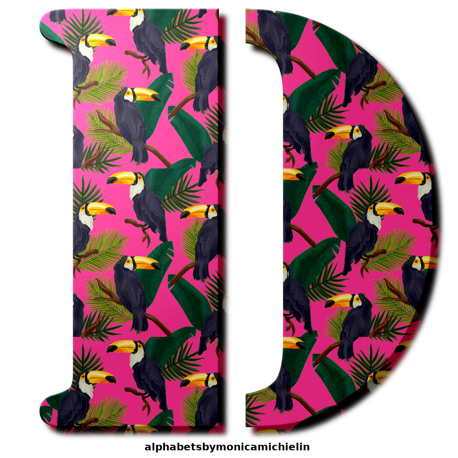 M. Michielin Alphabets: TOUCAN ALPHABET PINK BACKGROUND, NUMBERS, ICONS ...