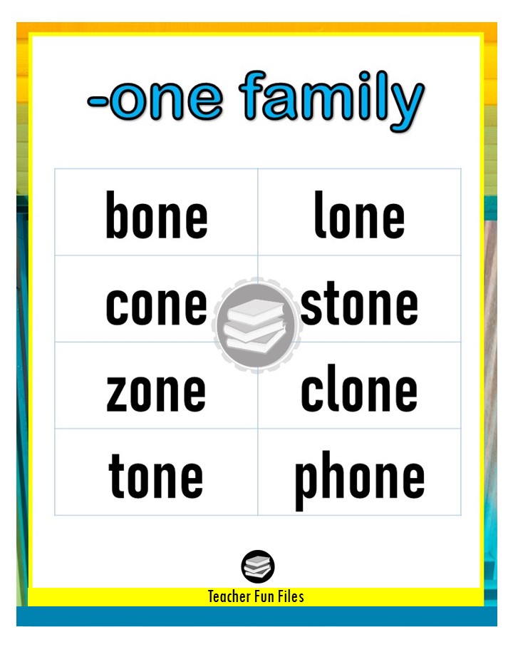 Teacher Fun Files: Long O Word Family Chart