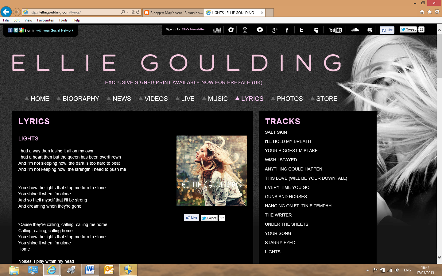 May's year 13 music video blog.: Analysis of websites - examples ...